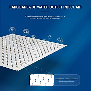 Rain Shower Head,YUNDOOM 12 Inch Shower Head 304 Stainless Steel Large Shower Head, Chrome Mirror Finishing Rainfall Shower Head,High Pressure Shower Heads,Square Shower Head And Water Fall Showerhead