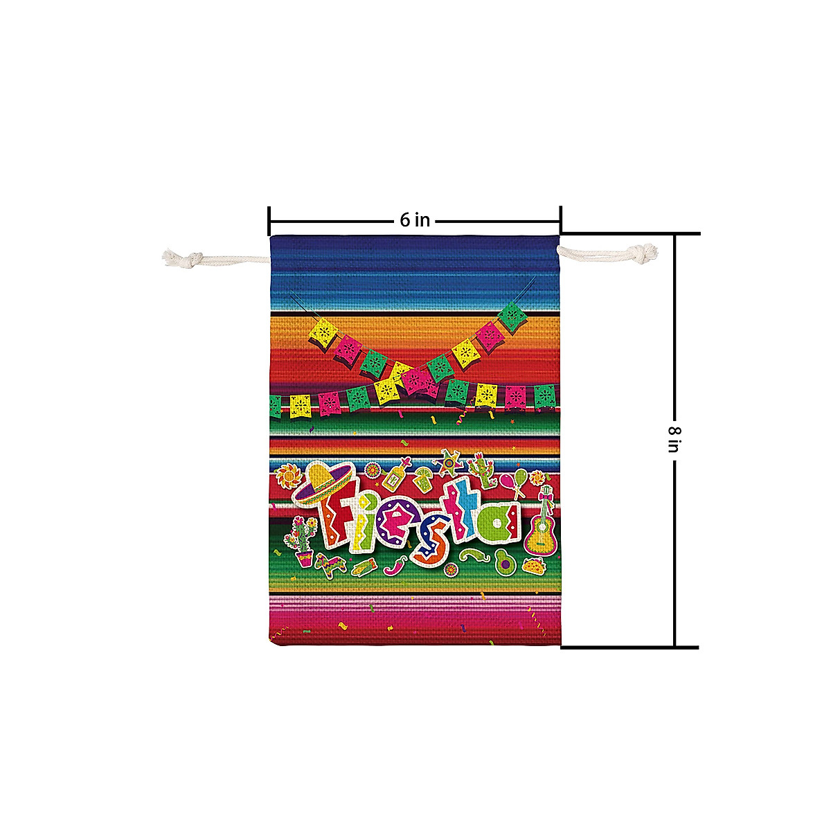 Doreen's Boutique Fiesta Gift Bags, Taco Llama Cactus,Mexican Themed Fiesta Party Decorations, Supplies – 5 Pcs per Pack(BGS-A008)