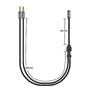 J&D 3.5 mm to 2 X 3.5 mm Cable, Gold Plated Copper Shell 1/8 inch TRS Female to 2 X 1/8 inch TRS Male Y Splitter Stereo Audio Adapter Cable Only Suitable for Switching, 0.65 Feet