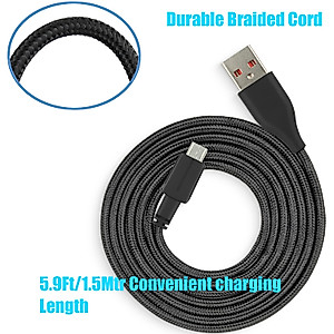 REEYEAR 4.8Ft USB charging Cable Compatible with Alienware Wired/Wireless Gaming Mouse 610M,Braided Fast Transmission Replace USB Charger Cord fits for Alienware 610M Gaming Mice.