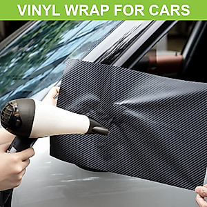Spurtar Carbon Fiber Vinyl Wrap - 1.48ft X 5ft 3D Carbon Stickers, Matte Black, Includes Tools for Automotive Vinyl Wraps