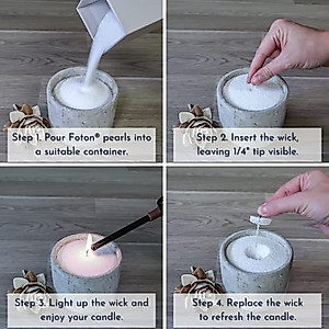 Foton Pearled Candle 18oz White Unscented Scent-Free All-Natural Candle Powder with Wicks