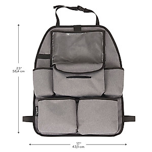 Evenflo Deluxe Car Backseat Organizer with Clear Pocket (Grey Melange)