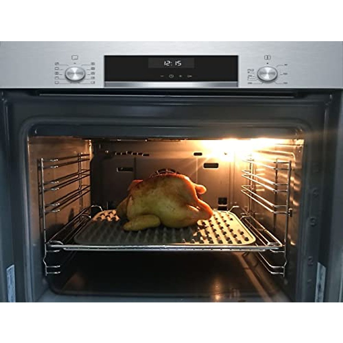 Silicone Roasting Mat -Food Safe, Non-Stick Silicone Roasting Rack with Raised Ridges & Raised Rim