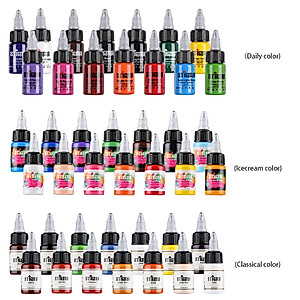 STIGMA Professional Tattoo Ink Color Set 14 Colors with 15 ml 1/2oz per Bottle Tattoo Ink Set for Tattoo Artist and Beginners Tattoo Supplies TI4003-15-14