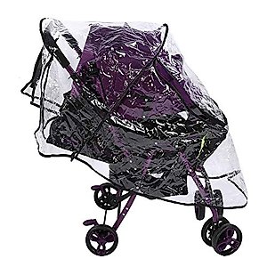 Stroller Rain Cover, PVC Universal Waterproof Baby Pram Rain Cover Wind Shield Pram Accessory Windproof Protection Protect from Snow Travel Weather for Jogging Pushchairs
