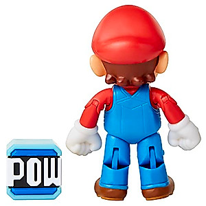 Super Mario Collectible Mario 4" Poseable Articulated Action Figure with POW Accessory