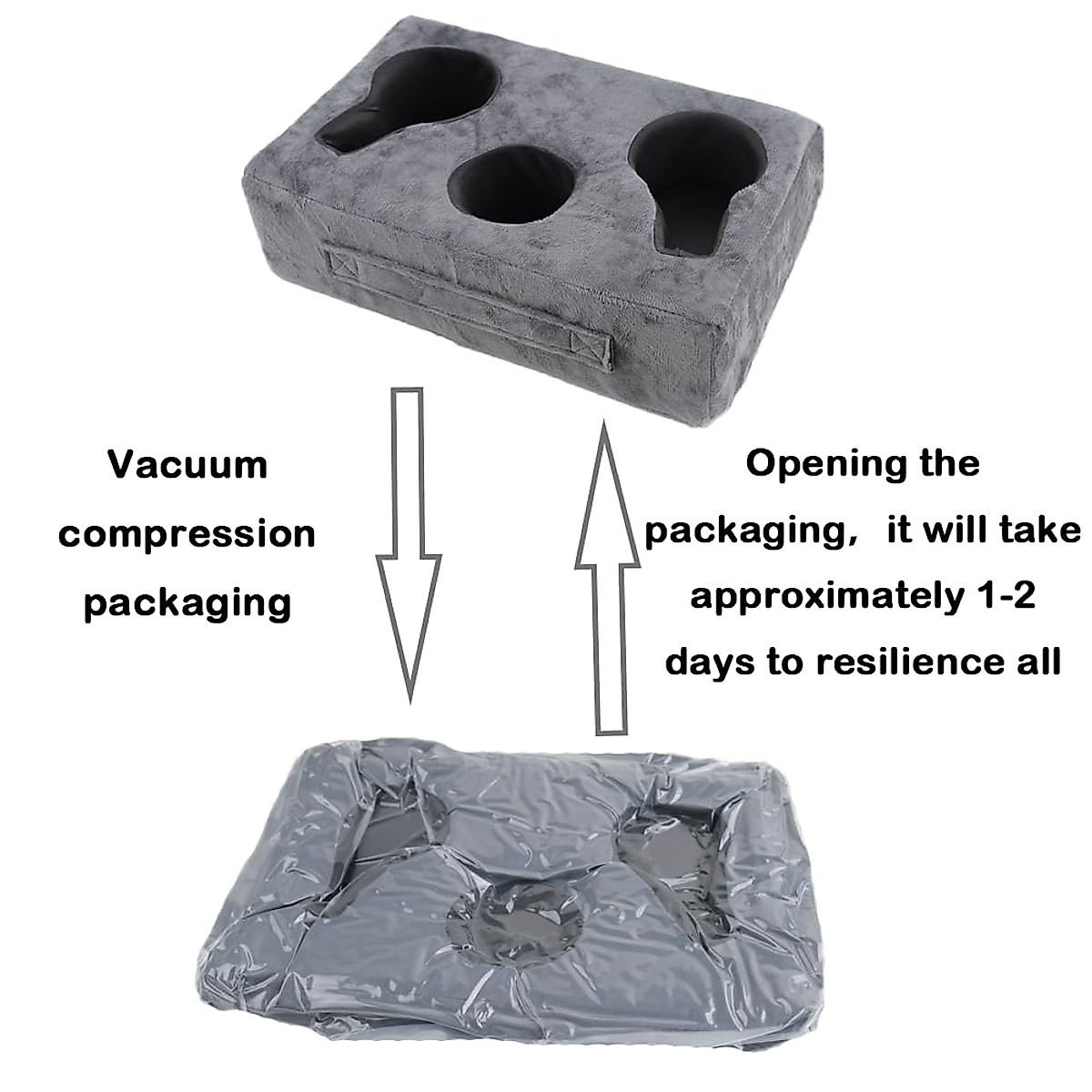 Sofa Cup Holder, Couch Cup Holder Pillow, Sofa Arm Table, Sofa and Bed Drink Caddy, Remotes Holder, for RV, Car, Beach（Grey）