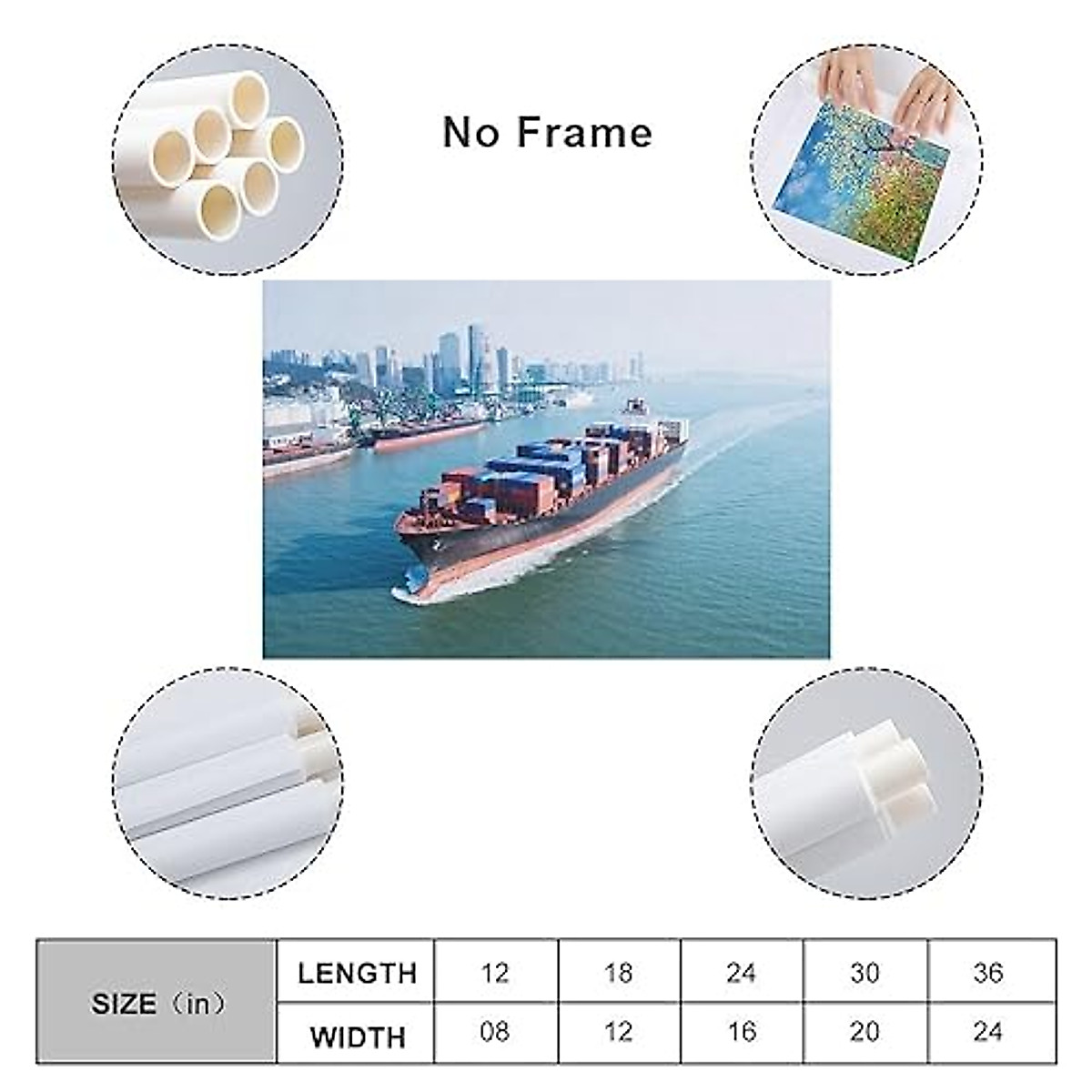 Posters Room Poster Aesthetic Container Cargo Ship Art Poster Harbor Terminal Landscape Poster Canvas Painting Posters And Prints Wall Art Pictures for Living Room Bedroom Decor 08x12inch(20x30cm) Un