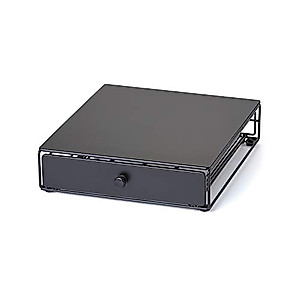 Nifty Coffee Pod Drawer – Black, Compatible with K-Cups, 30 Pod Pack Holder, Non-Rolling, Compact Under Coffee Pot Storage Sliding Drawer, Home Kitchen Counter Organizer