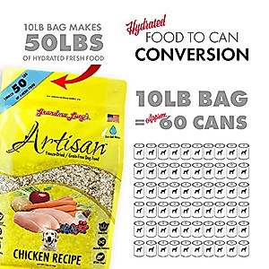 Grandma Lucy's Artisan Dog Food, Grain Free and Freeze-Dried - Artisan Chicken, 10Lb Bag