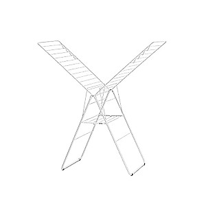 Brabantia HangOn Laundry Drying Rack (82ft / Fresh White) Compact, Foldaway, Adjustable Indoor Stainless Steel Clothes Horse