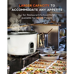 MOOSUM Commercial Rice Cooker, Large Capacity 23-Cup (UnCooked), 46-Cup (Cooked) with One Touch Operation and 12-Hour Keep Warm,Easy to Use and clean,1600W