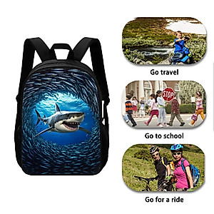 Showudesigns Dolphin Kids Rucksack Boys Children Girls Backpack Polyester School Bag Travel Daypack Kids Teens Gifts Underwater World Blue