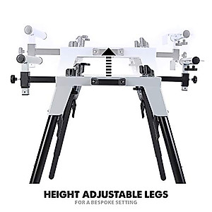 Evolution Power Tools 005-0002 Chop Saw Stand with Universal Fitting, Height Adjustable, 3M Extendable Arms & Supports Upto 225KG,Black/ Silver