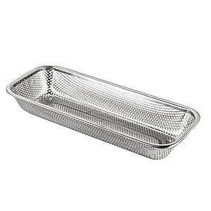 Cabilock Dishwasher Silverware Cutlery Basket Stainless Steel Flatware Drying Rack Countertop Utensil Holder Caddy Silver B