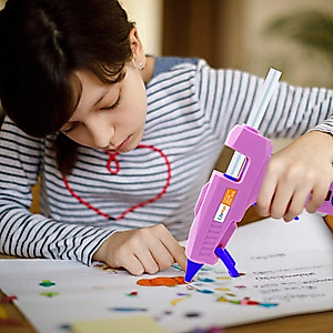 Liumai Glue Gun, Hot Glue Gun Kit with 30 Glue Sticks, Mini Hot Melt Glue Gun for Crafts, Mini Craft Glue Guns with Carry Case for School DIY Arts, and Home Repair for Kids Pink-Blue