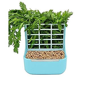 RUBYHOME Rabbit Feeders Hay Food Bin Feeder, Grass and Food Double Use Rabbit Feeder,Hay Feeders Supply for Rabbit Guinea Pig Chinchilla