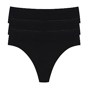Natori Women's Bliss Flex: Thong 3 Pack, Black, S