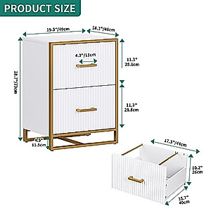 YITAHOME 2 Drawer File Cabinet, Large Lateral Filing Cabinet for Home Office, White