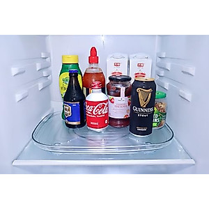 UPOGA Large Lazy Susan Rotating Turntable Organizer - for Kitchen, Pantry, Cabinet, Dining Table, Fridge, Countertop，Vanity - Spinning Food Storage Container for Spices, Condiments- Clear,15.9"x11.8"