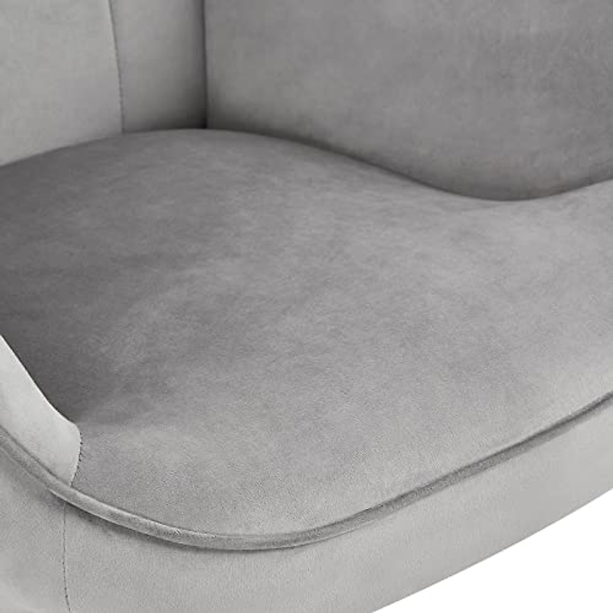 Yaheetech Accent Chairs Set of 2, Armchairs with Gold Metal Legs, Modern Living Room Chairs for Home Office/Bedroom, Light Gray, 2pcs