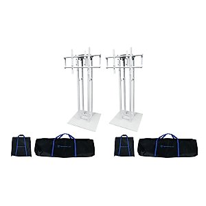 (2) Rockville RTP33-TV Pro Totem DJ Speaker/Lighting Stands w/Detachable TV Mount