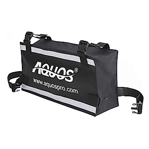 AQUOS Heavy-Duty 12.5ft for Two Series Inflatable Pontoon Boat with Stainless Steel Guard Bar and Folding Seat for Fishing, Aluminum Floor Board, Transport Canada Approved