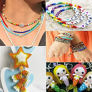 YITOHOP 8800+pcs 4mm 12/0 48 Colors Glass Seed Beads, Charms Bracelet Jewelry Making Beads Kit Gifts for Teen Girls Crafts for Girls Ages 8-12 Christmas Holiday Gifts