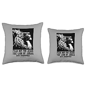 Father's Day Birthday Halloween by Love Everywear Christian Gifts Religious Bible Scriptures Lion of Judah Throw Pillow, 16x16, Multicolor