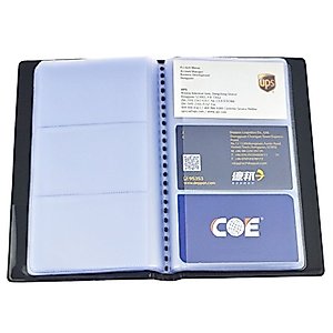 SAMYO Business Card Book Holder Name Card Organizer Professional Office Journal Namecard Holder Organizer Holds 240 Cards - Black