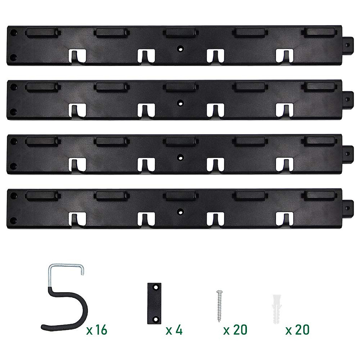 Twinkle Star Garage Tool Organizer Wall Mount, Mop Broom Holder, Wall Holders for Tools, 4 Pack