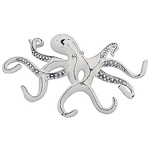 Swimming Octopus Key Hook Antique Look/Distress Green/Vintage Hook/Sea Theme Hook/Coastal Hook and Swimming Octopus Key Hook Antique Look/Distress White/Vintage Hook/Sea Theme Hook/Coastal Hook