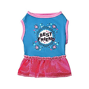 Puppy Dress - Dog Christmas Dress, Cat Sweet Dresses, Pet Princess Dress, Dog Clothes for Small Dogs Cats Puppy Pet Kitten, Pet Skirt for Thanksgiving Christmas New Year Birthday Blue S