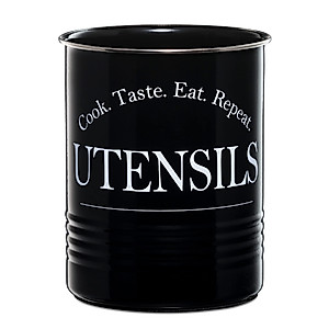 Bartnelli Large Kitchen Utensil Holder Organizer For Countertop, Farmhouse Storage Caddy With Stable Padded Base