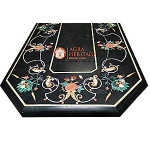 Marble Conference Dining Table Top Marquetry Inlay Floral Furniture Decor | 60"x36" Inches