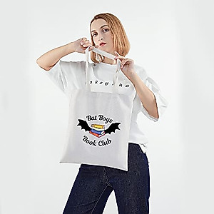 PWHAOO Bookish Tote Bag Bat Boys Book Club Tote Bag Gifts for Bookworms (Bat Boys tote)