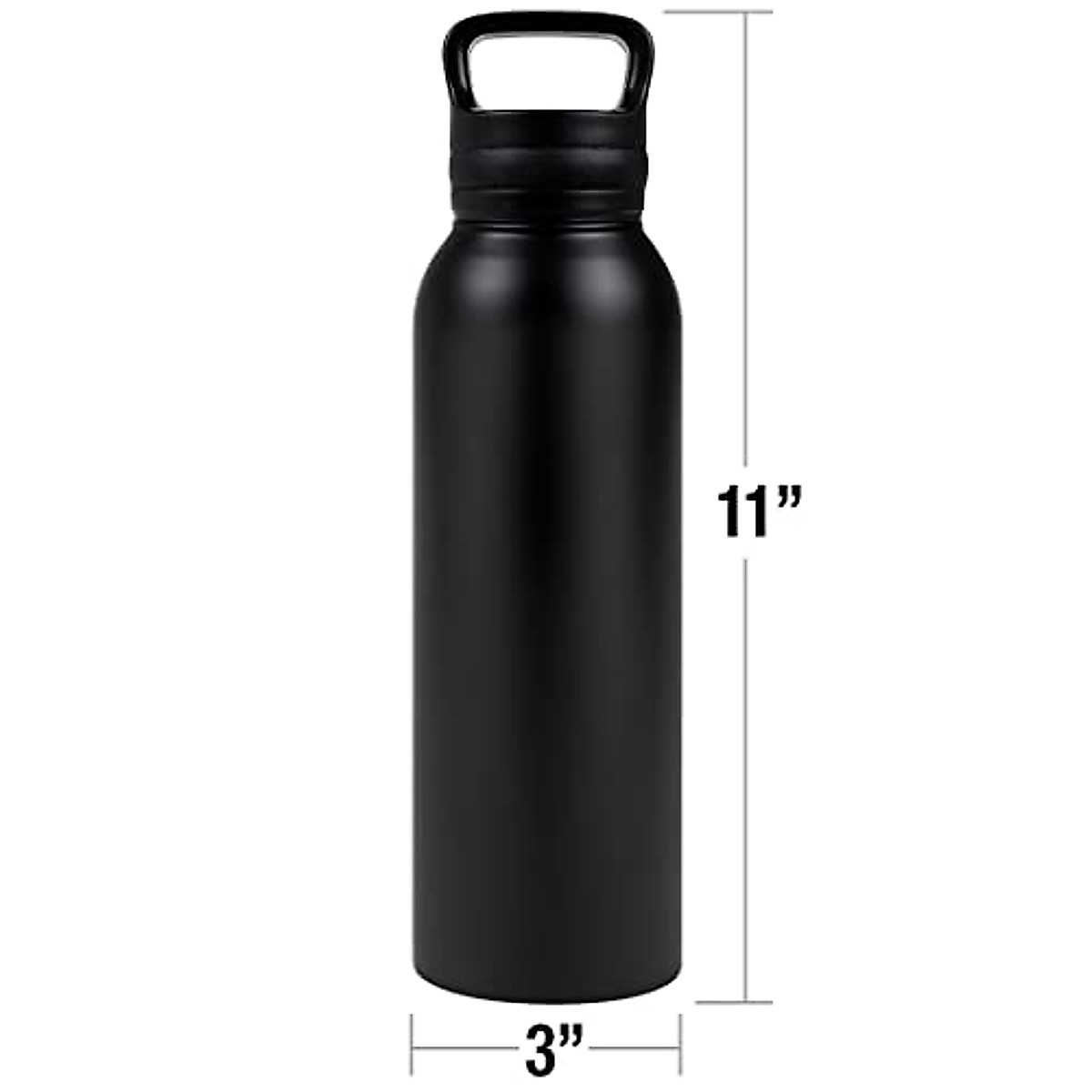 Lord of the Rings OFFICIAL Tree of Gondor 24 oz Insulated Canteen Water Bottle, Leak Resistant, Vacuum Insulated Stainless Steel with Loop Cap, Black