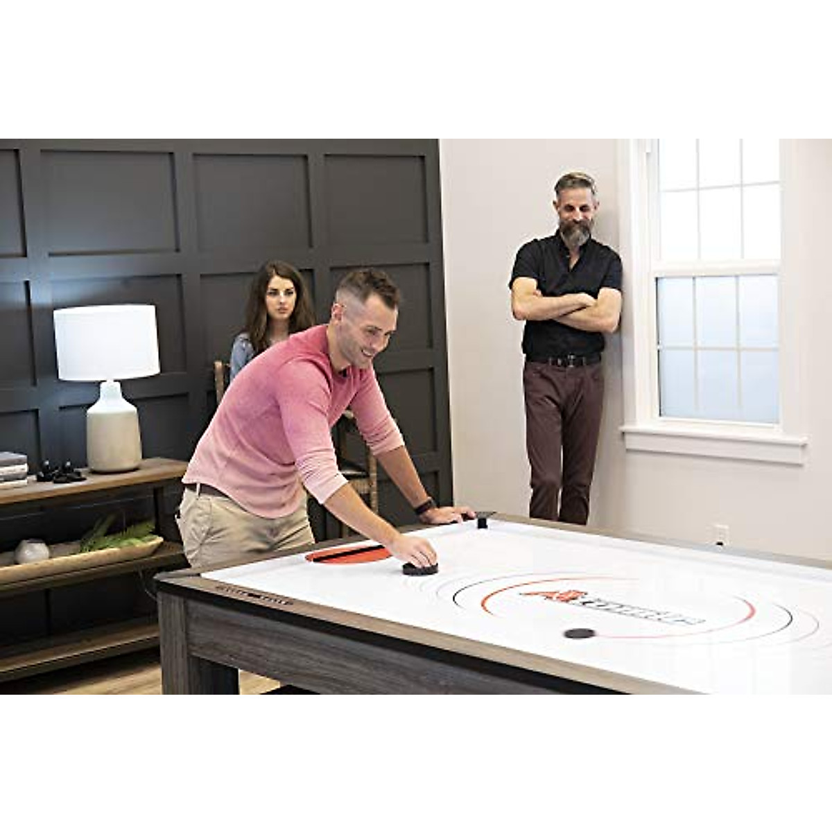 Atomic Northport 3-in-1 Dining Table with Air-Powered Hockey and Table Tennis, Black