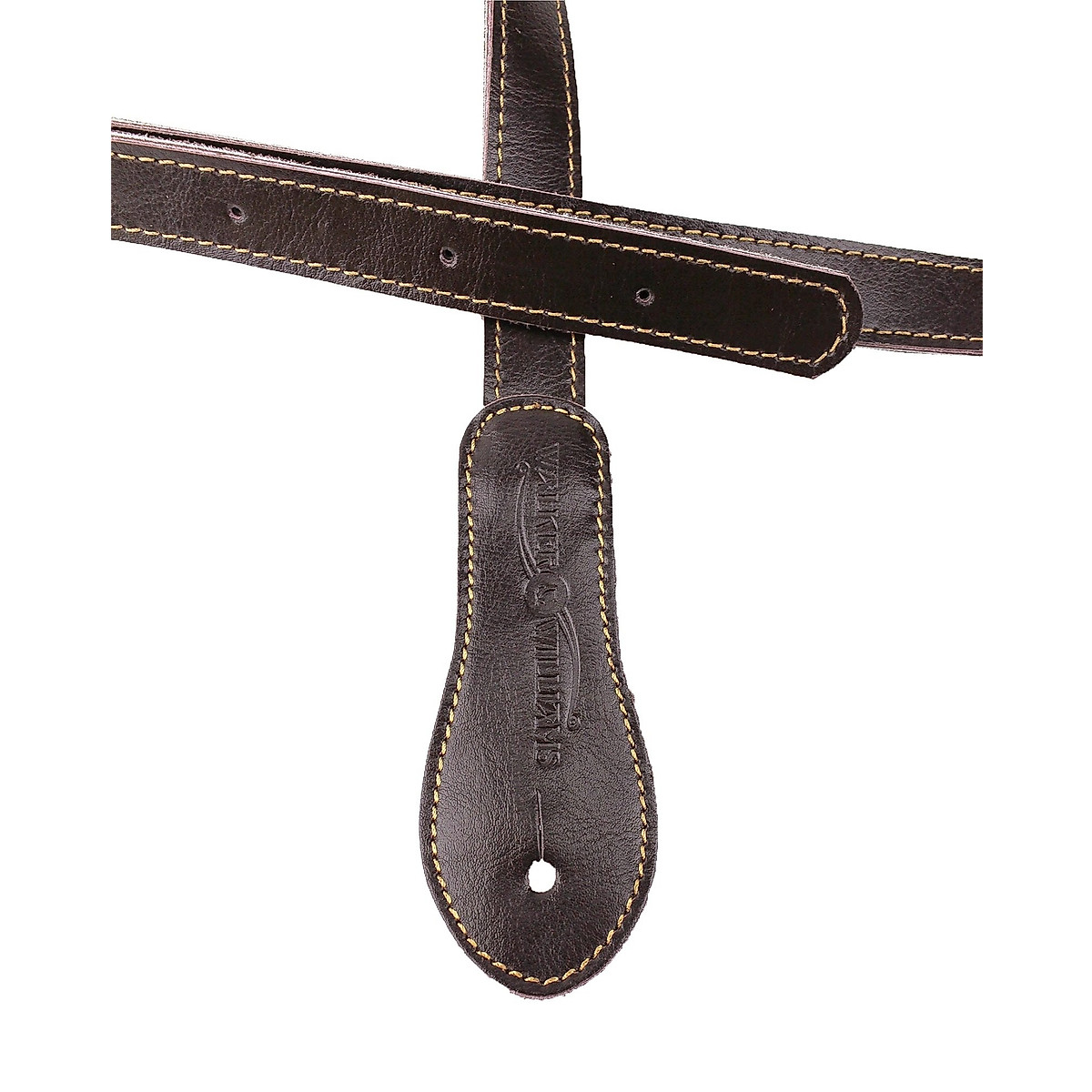 Walker & Williams M-78-BRN Soft Brown Premium Thick Grain Leather Adjustable Mandolin, Mandola, Bouzouki Strap
