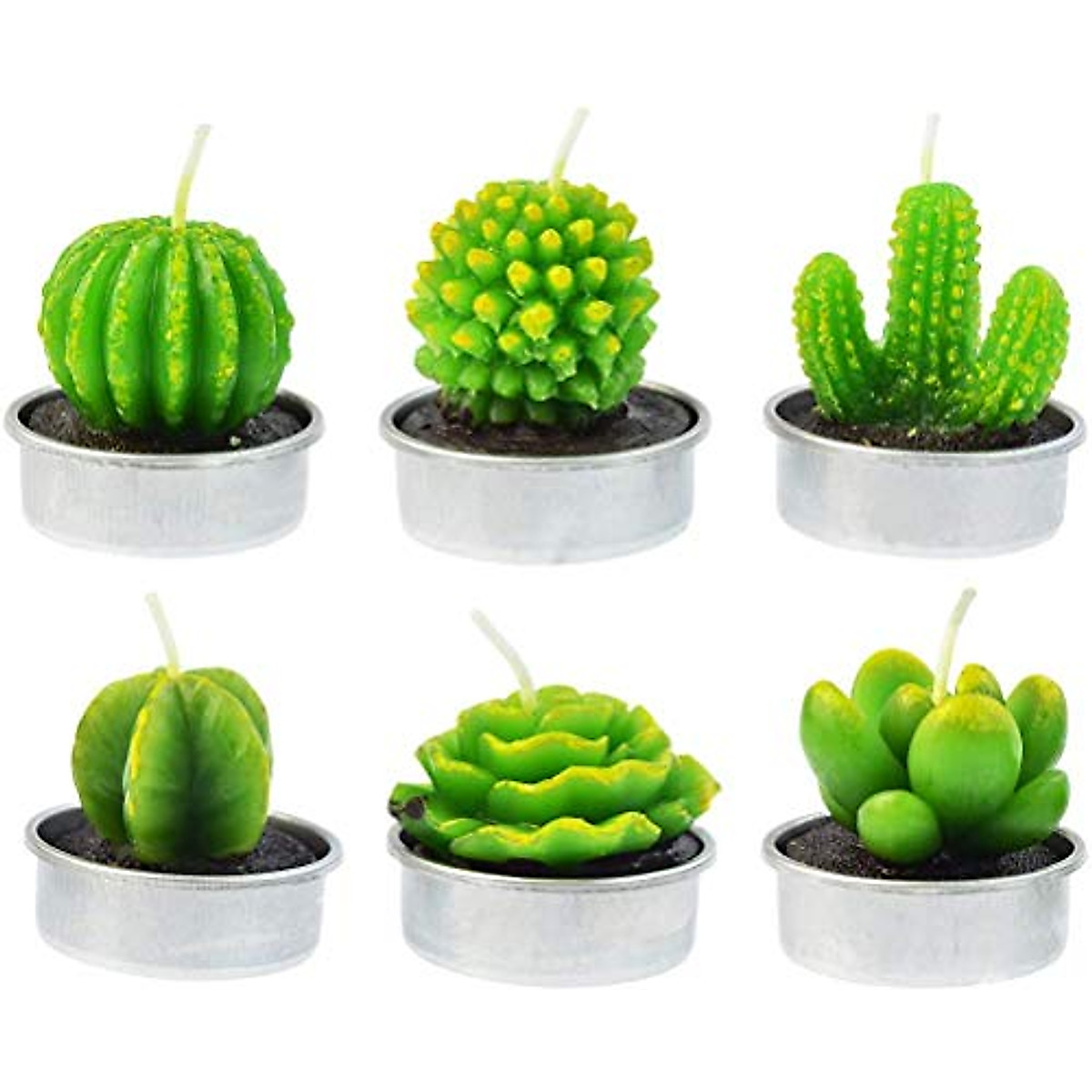 12 Pieces Cactus Tealight Candles Handmade Delicate Succulent Cactus Candles for Party Wedding Spa Home Decoration Gifts