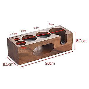 MagiDeal Non Slip Coffee Tamping Espresso Station, Espresso Tamper Mat, Wooden Coffee Tamper Holder for Counters, Shop, Barista Tool, 58mm Walnut