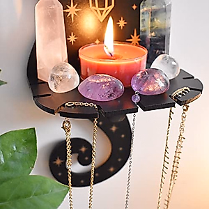 Sarkoyar Wall Hanging Shelf Decorative Easy to Hang Handcrafted Wood Accent Shelf Display Stand Decor Home Supplies A