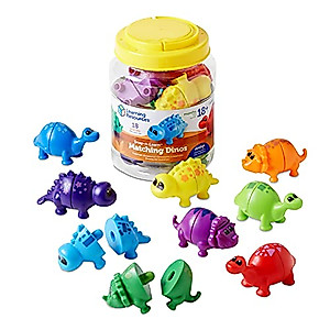 Learning Resources Snap-n-Learn Matching Dinos - 18 Pieces, Ages 18+ Months Toddler Fine Motor Toys, Counting & Sorting Toy, Shape Sorting, Dinosaurs Toys, Sensory Bin Toys