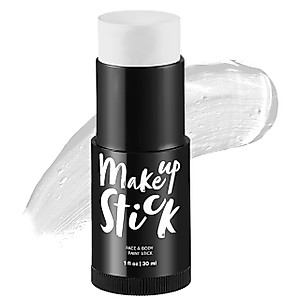 Spooktacular Creations Halloween Makeup Face and Body Paint Makeup Stick , Oily Waterproof Foundation Stick for Cosplay Zombie Skeleton Clown for Adult and Kids Party Dress Up (1 Oz, White )