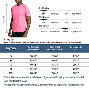 Zengjo Mens Athletic Shirts Short Sleeve Fitted Moisture Wicking Quick Dry(Neon Orange,L)