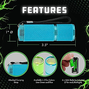 LitezAll Glow in The Dark Flashlight | Rubber Coated Mini Flashlight LED Flashlight | Battery Operated Mini Flashlights for Kids and Pocket Flashlight Gifts for Men | 2 Pack, Batteries Included