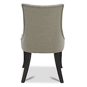 CHITA Farmhouse High Back Dining Chairs, Fabric Modern Upholstered Chairs, Dining Room Chairs Set of 2, Flax Beige