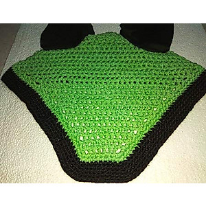 A C Horse Ear Net Crochet Fly Veil Equestrian Fly Bonnet/Veil/mask Standard Size