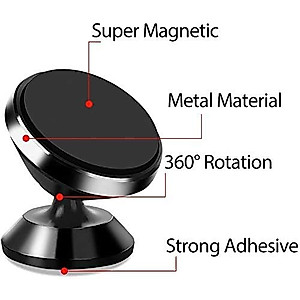 TANGLEI Magnetic Phone Car Mount Holder, Universal Dashboard Phone Holder for Car